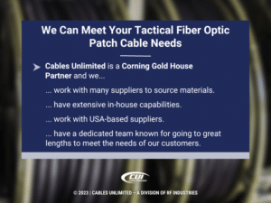 Tactical Fiber Optic Patch Cables: Uses and Benefits